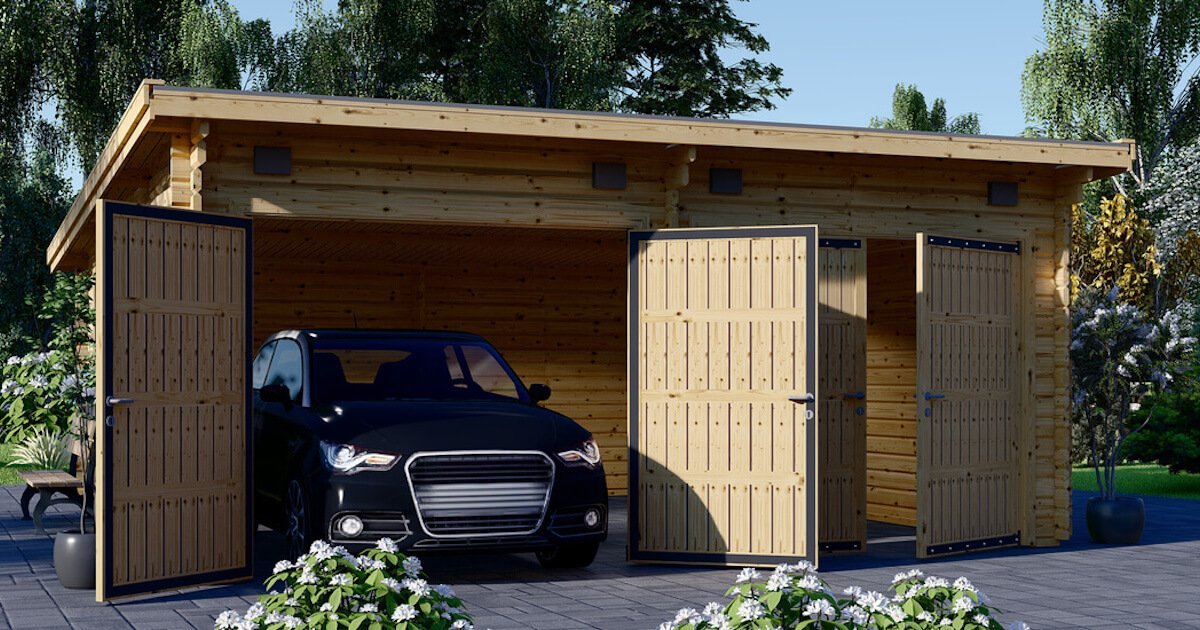 Double Wooden Garages For 2 Vehicles Or More Storage Space