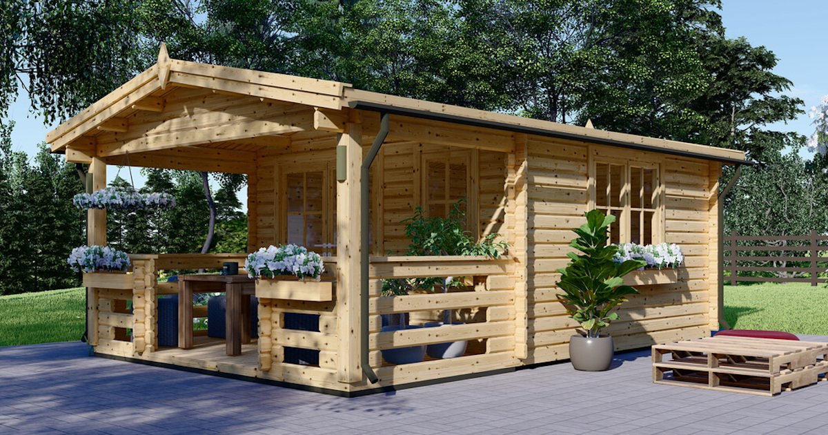 Log Cabins With Veranda For Your Garden Relaxation