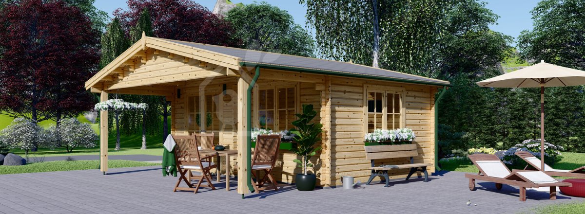Log Cabin CAMILA (44 mm), 6x6 m (20'x20'), 36 m²