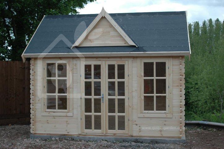 Garden Log Cabin CLOCKHOUSE (44 mm), 4x3 m (13'x10'), 12 m²