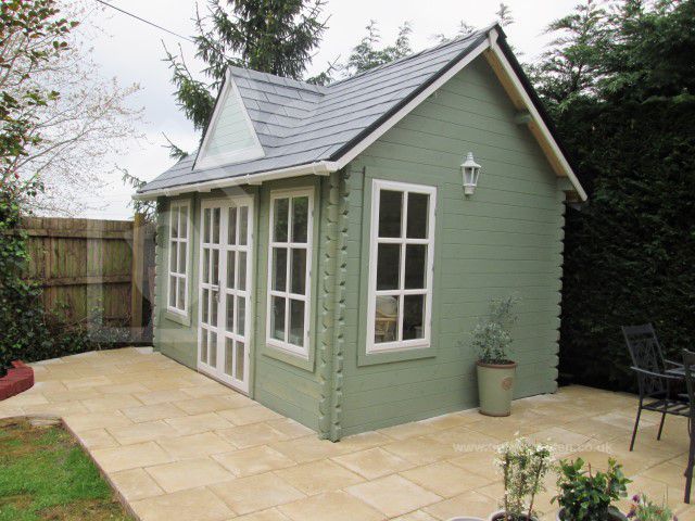Garden Log Cabin CLOCKHOUSE (44 mm), 4x3 m (13'x10'), 12 m²