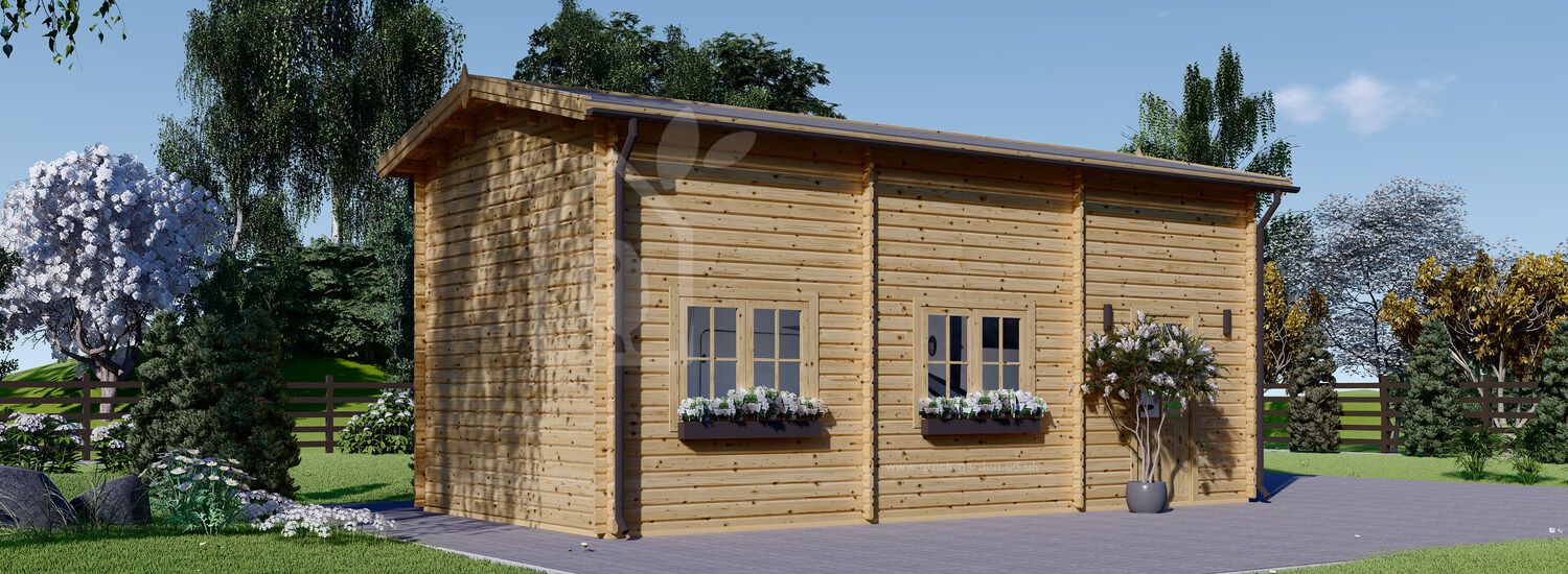 Wooden Garage for Camping Car 4m x 8m (13x26 ft) 44 mm