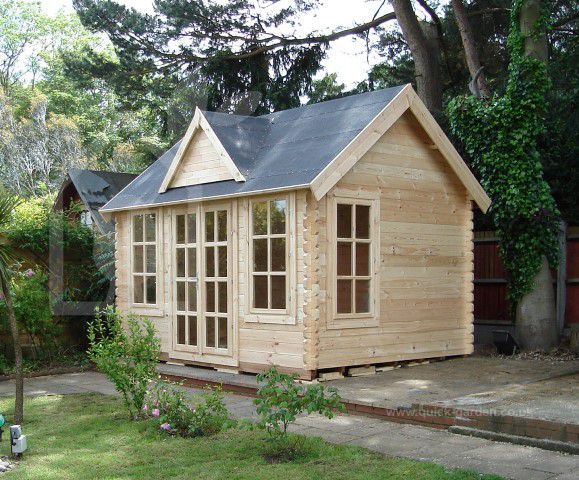 Garden Log Cabin CLOCKHOUSE (44 mm), 4x3 m (13'x10'), 12 m²