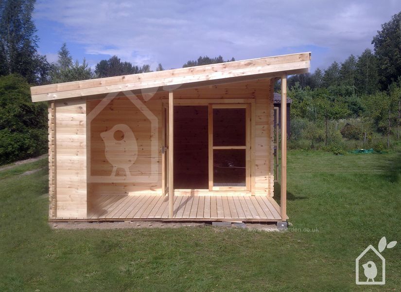 Log Cabin CARL (34 mm), 5x4 m (16'x13'), 20 m² + 8 m² Terrace