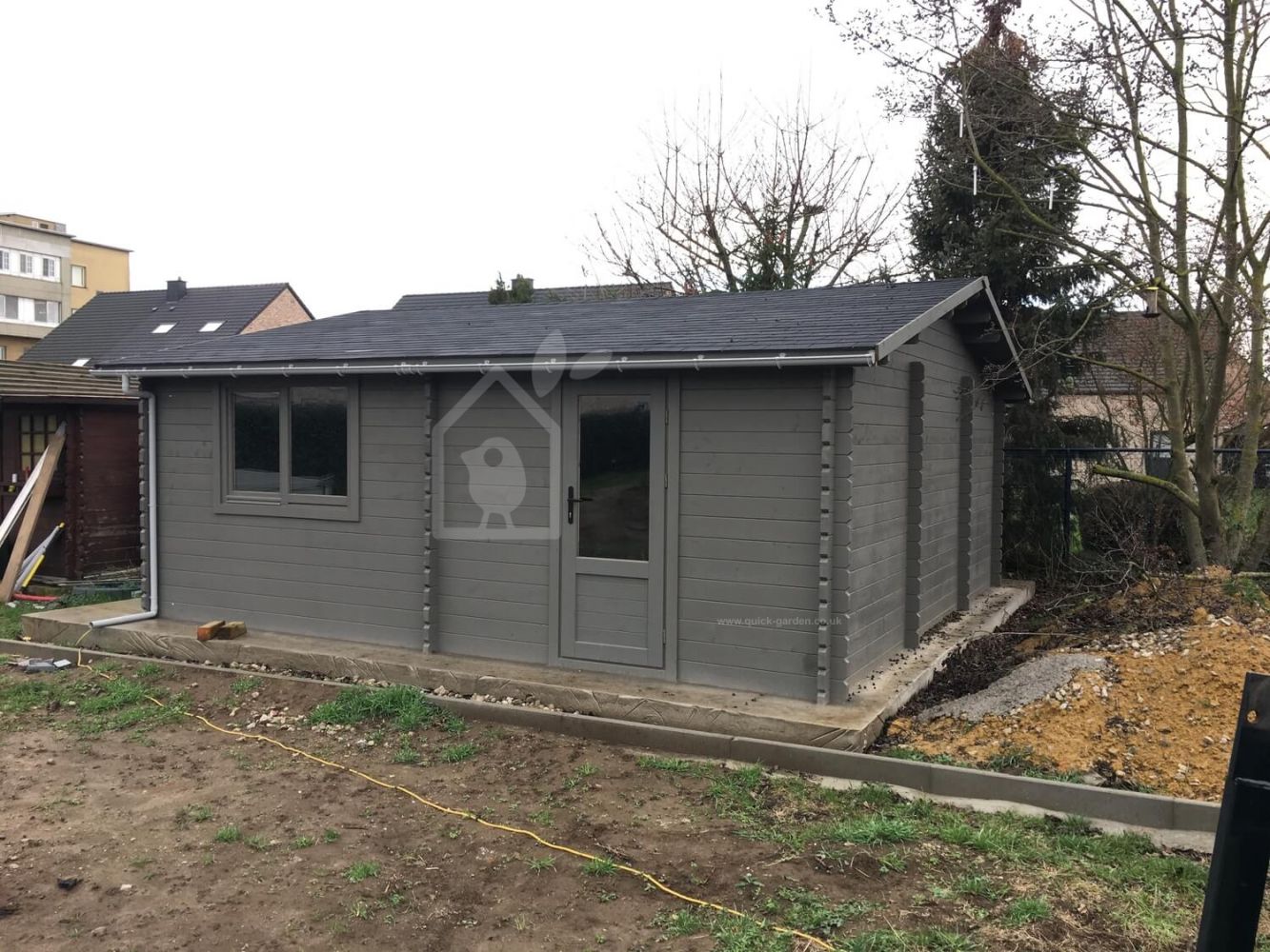 Double Wooden Garage CLASSIC DUO (44 mm), 6x6 m (20'x20'), 36 m²