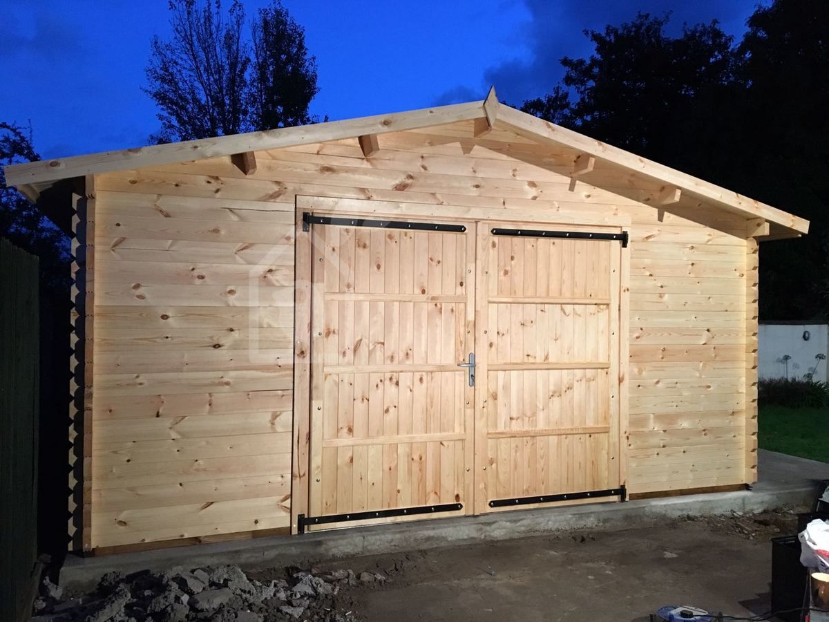 Single Wooden Garage CLASSIC (44 mm), 6x6 m (20'x20'), 36 m²