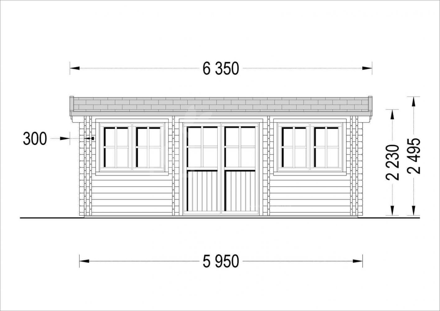 Insulated Log Cabin OAK 6m x 3m (20x10 ft) Twin Skin