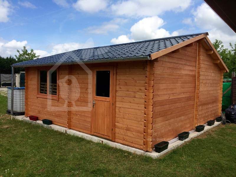 Single Wooden Garage CLASSIC (44 mm), 6x6 m (20'x20'), 36 m²