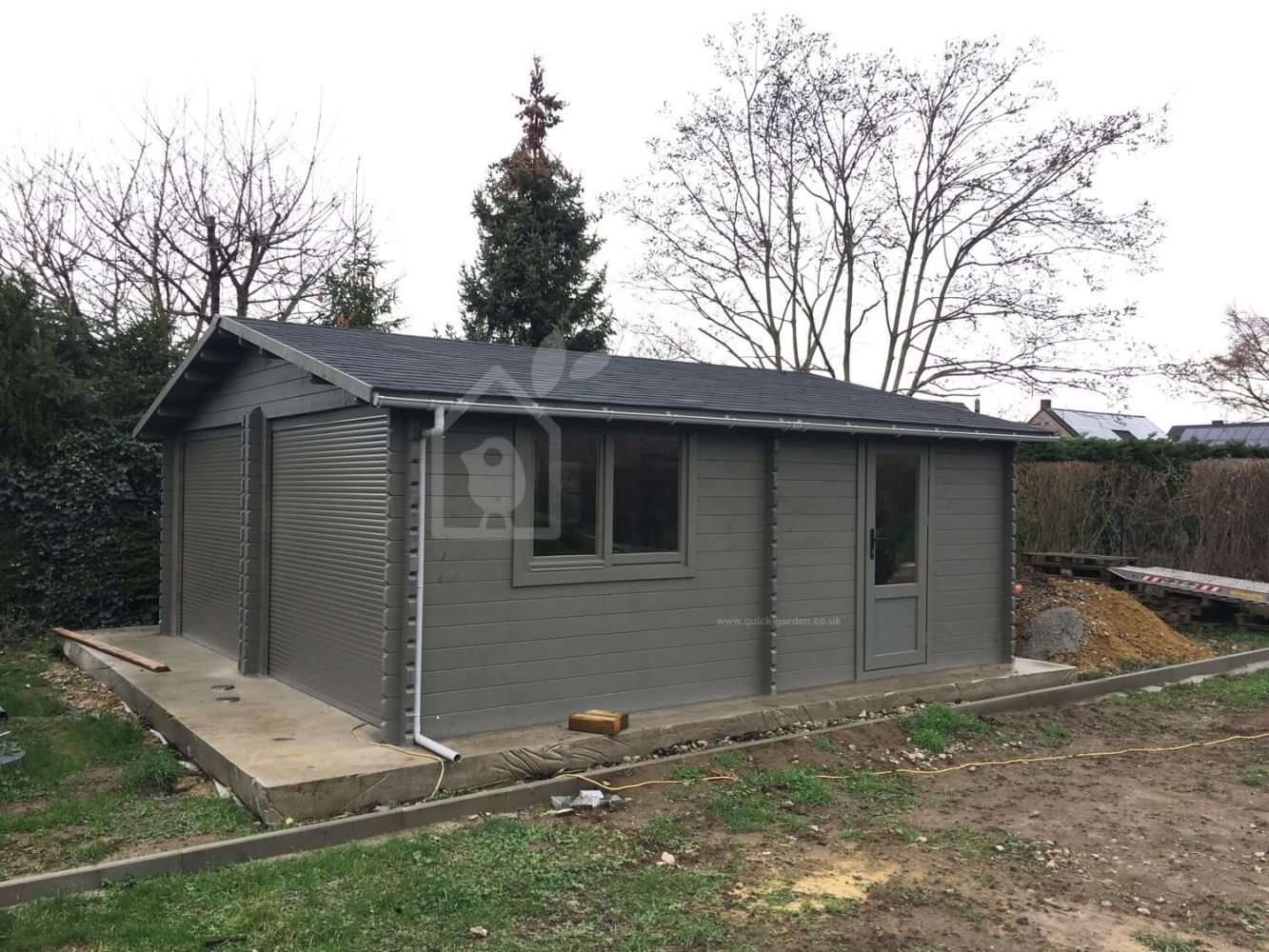 Double Wooden Garage CLASSIC DUO (44 mm), 6x6 m (20'x20'), 36 m²