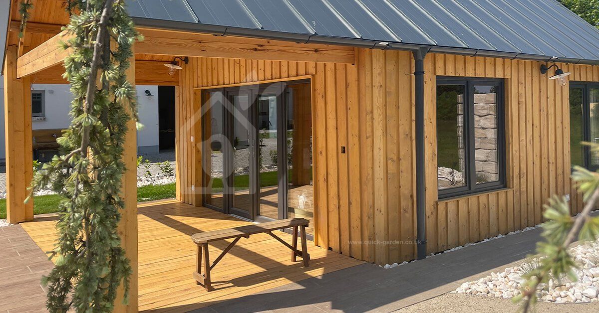 Log Cabin AGATA With Loft (44 mm + Cladding + Insulation), 39 m²