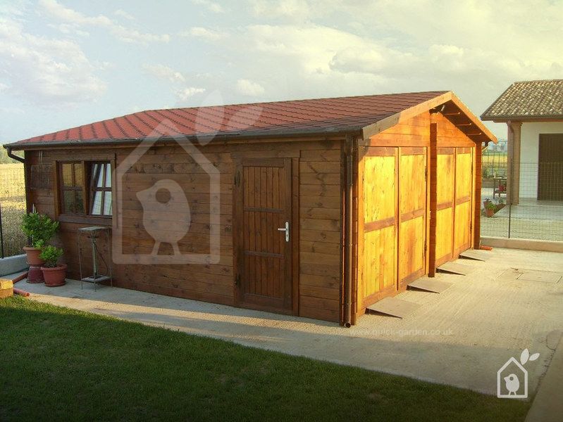Double Wooden Garage CLASSIC DUO (44 mm), 6x6 m (20'x20'), 36 m²
