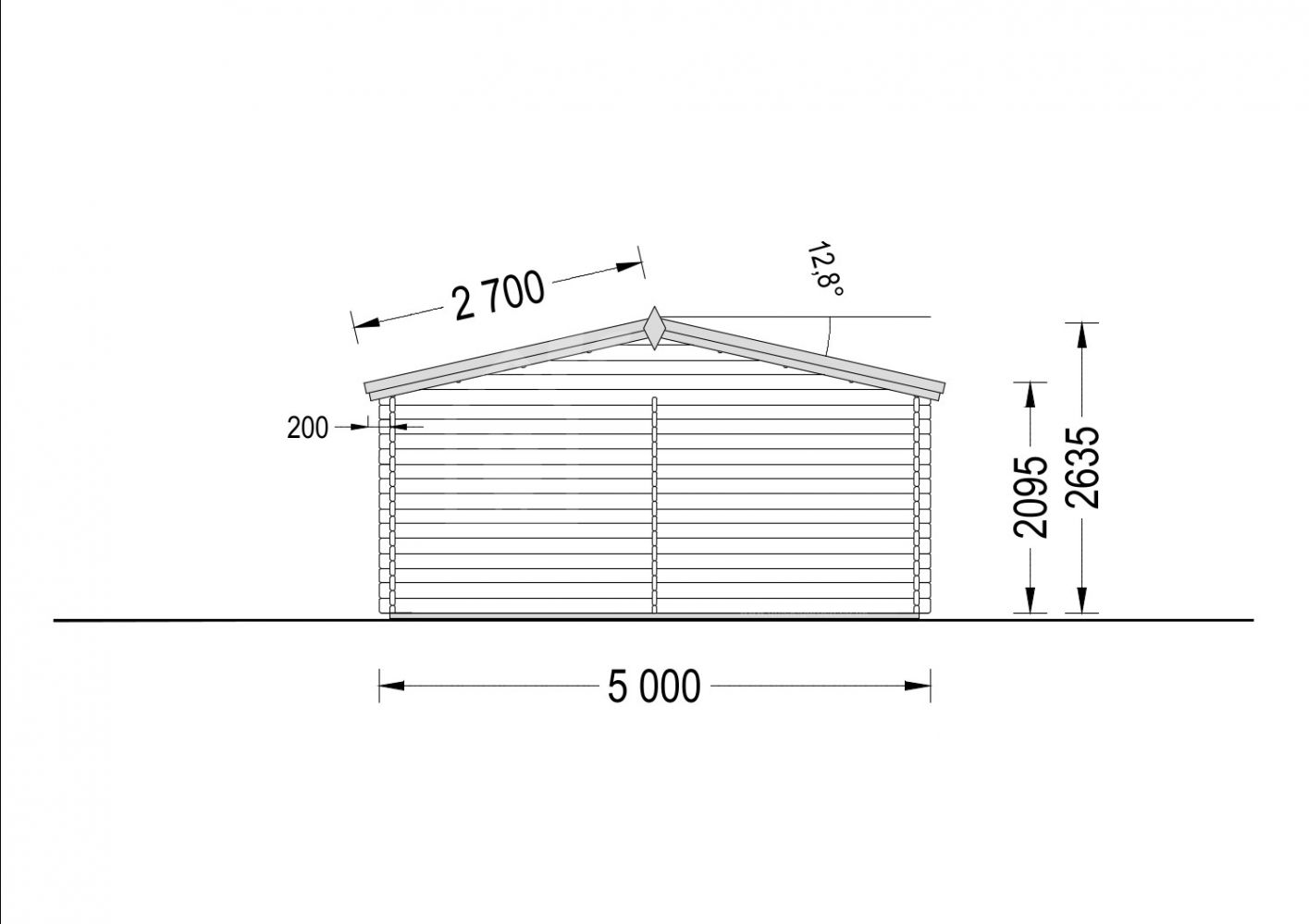 Single Wooden Garage 5m x 6m (16x20 ft) 44 mm