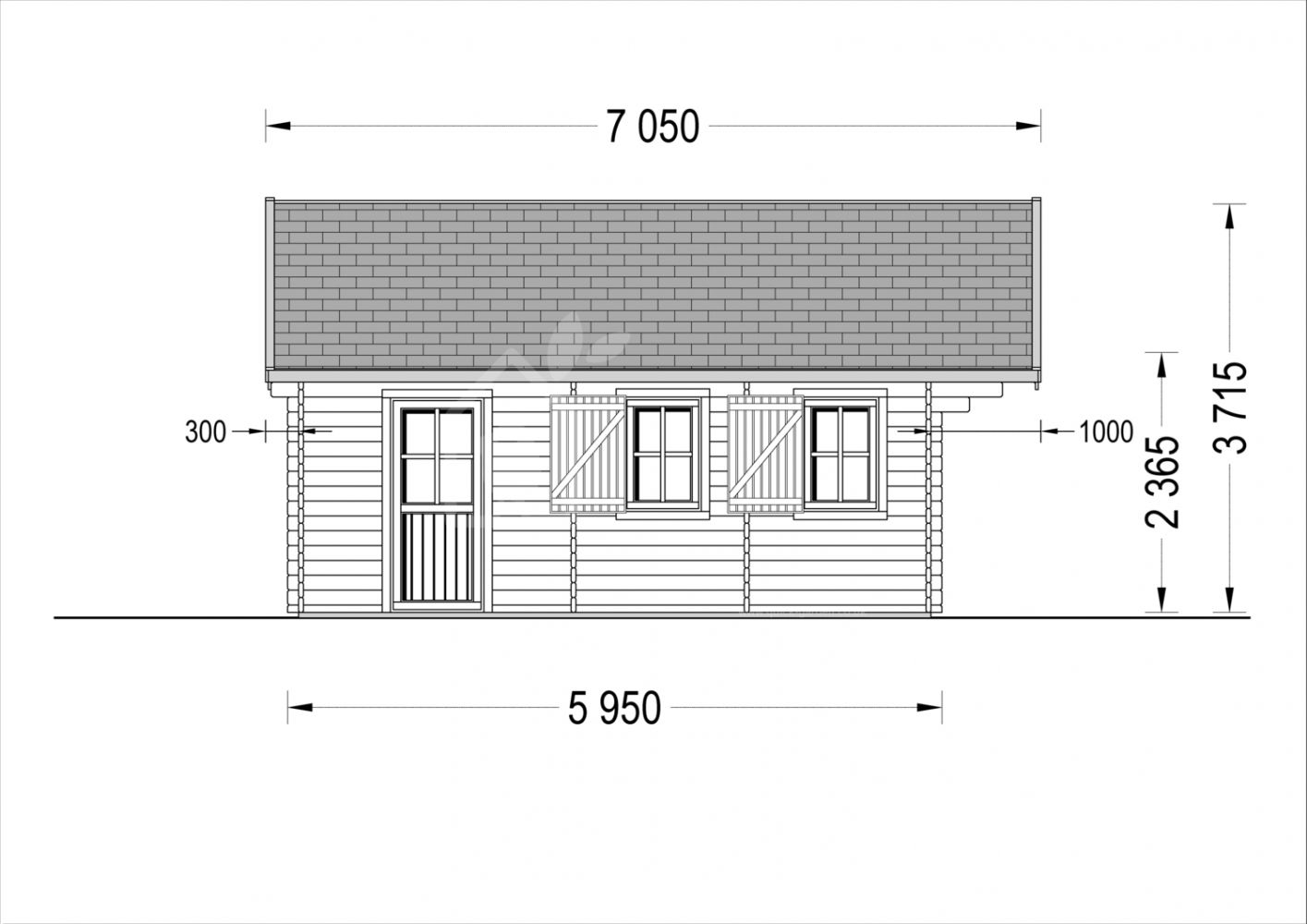 Residential Log Cabin SCOOT 4.5m x 6m (15x20 ft) 44 mm