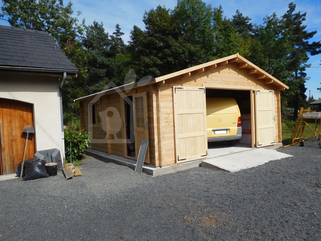 Single Wooden Garage CLASSIC (44 mm), 6x6 m (20'x20'), 36 m²