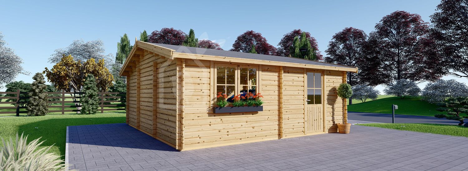 Double Wooden Garage (44 mm), 6x6 m (20'x20')