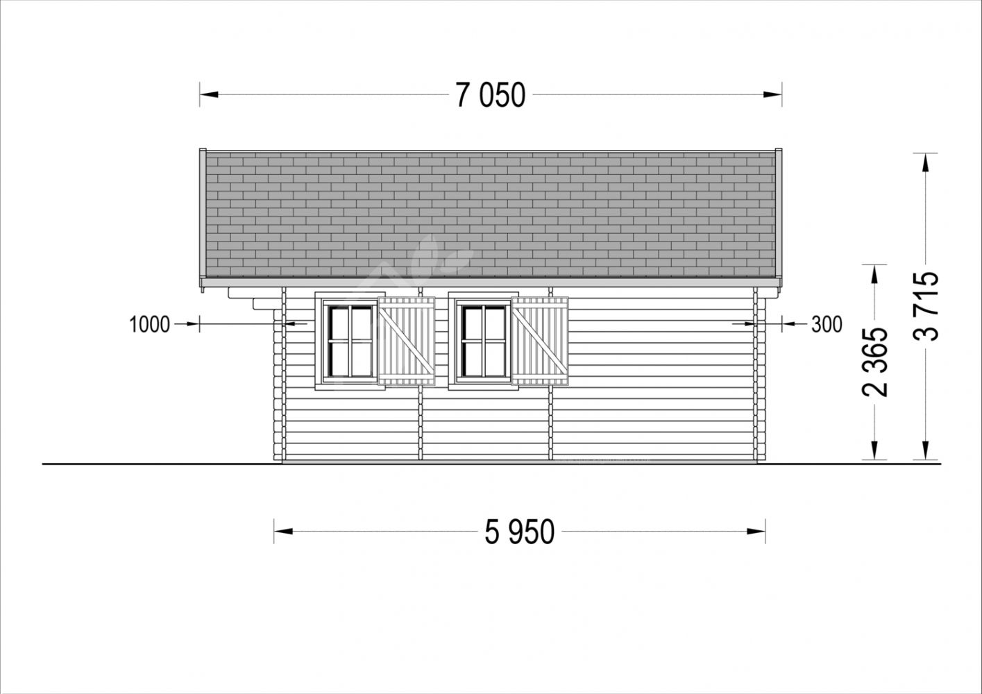 Insulated Residential Log Cabin SCOOT 4.5m x 6m (15x20 ft) Twin Skin