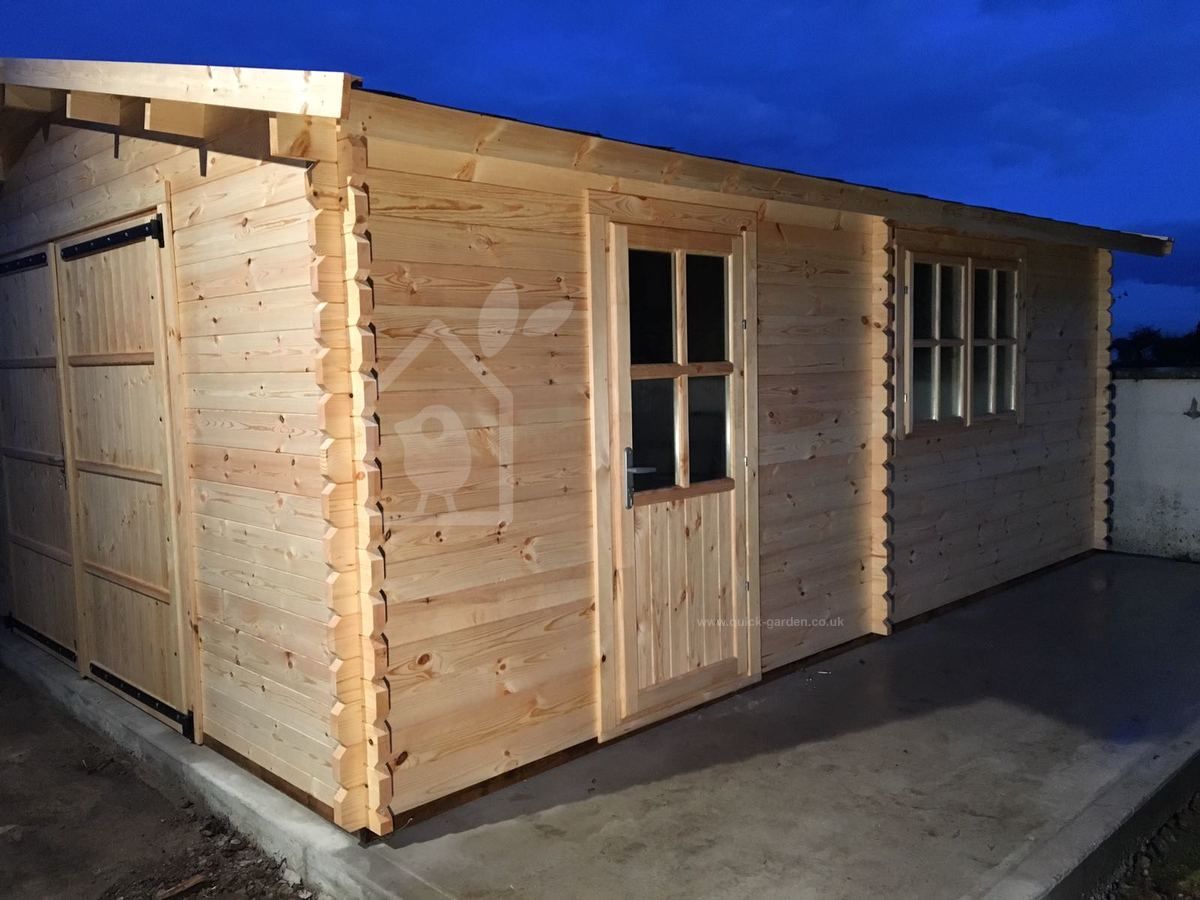 Single Wooden Garage CLASSIC (44 mm), 5x6 m (16'x20'), 30 m²