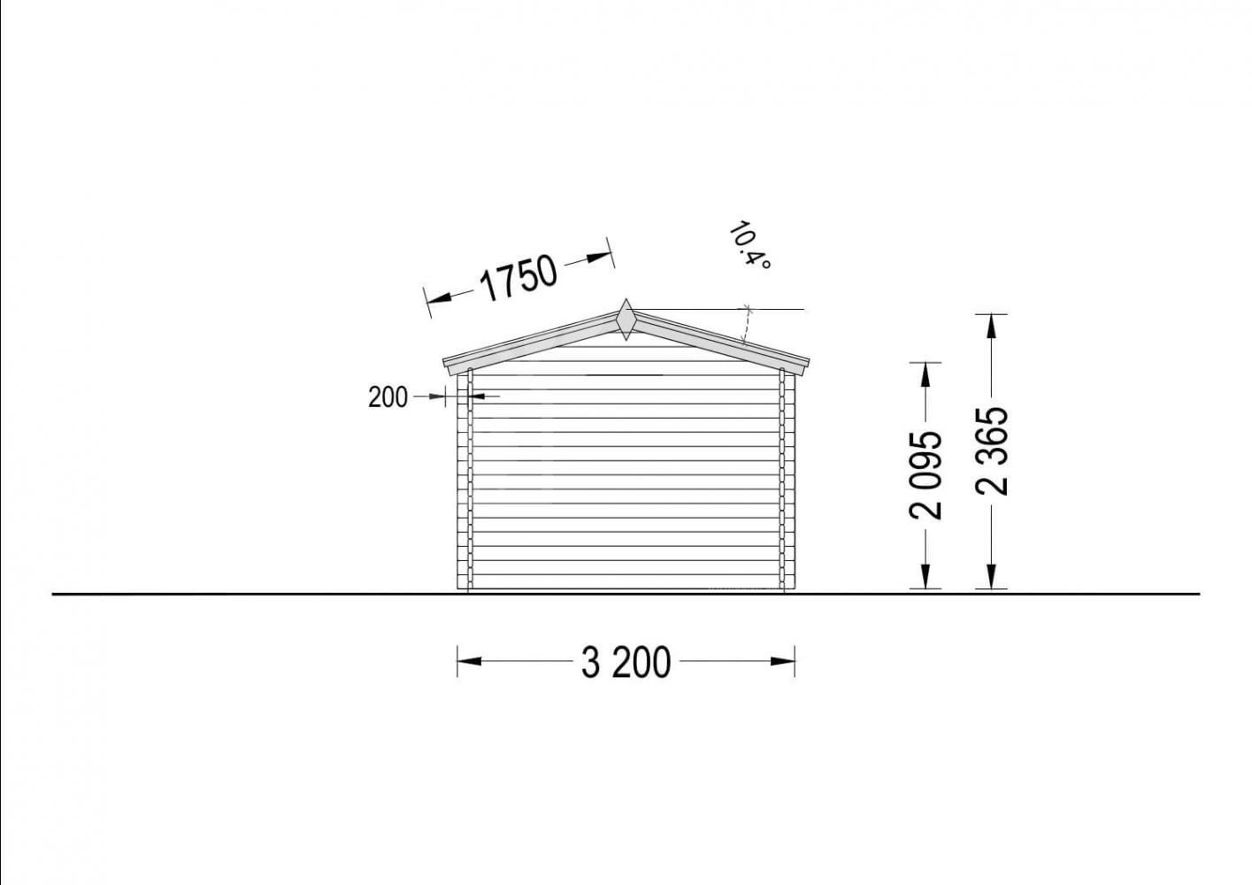 Single Wooden Garage 3.2m x 5.2m (11x17 ft) 44 mm