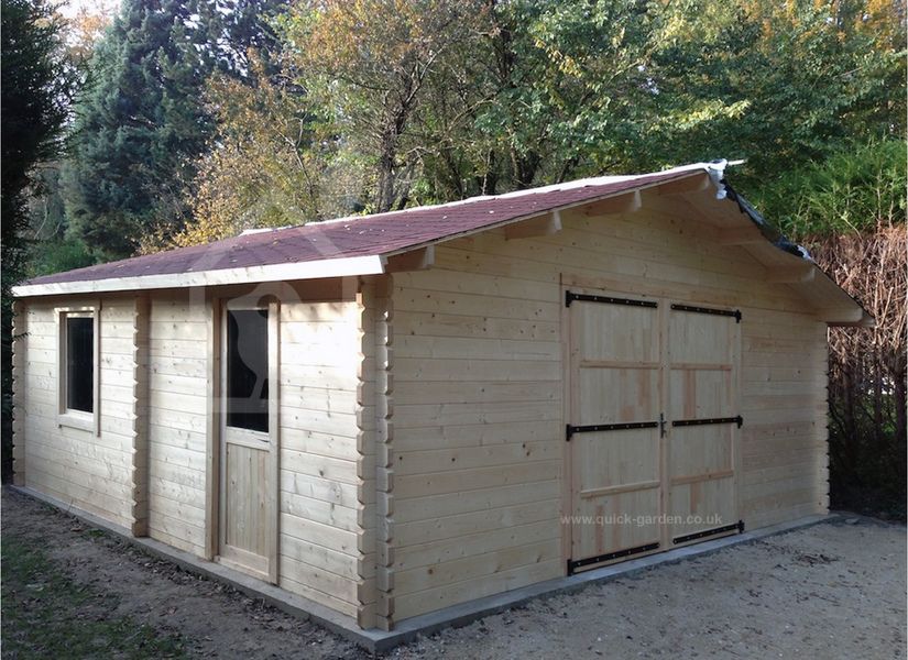 Single Wooden Garage CLASSIC (44 mm), 6x6 m (20'x20'), 36 m²