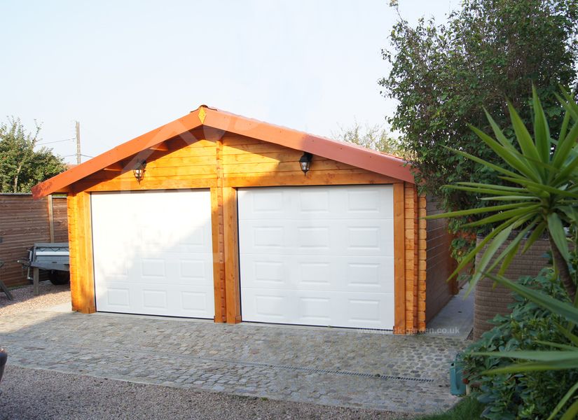 Double Wooden Garage CLASSIC DUO (44 mm), 6x6 m (20'x20'), 36 m²