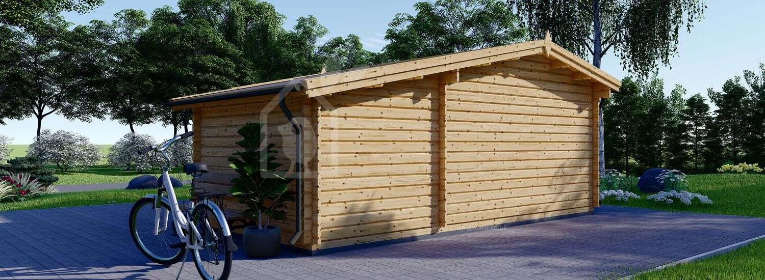 Insulated Log Cabin ISLA 6m x 5m (20x16 ft) Twin Skin