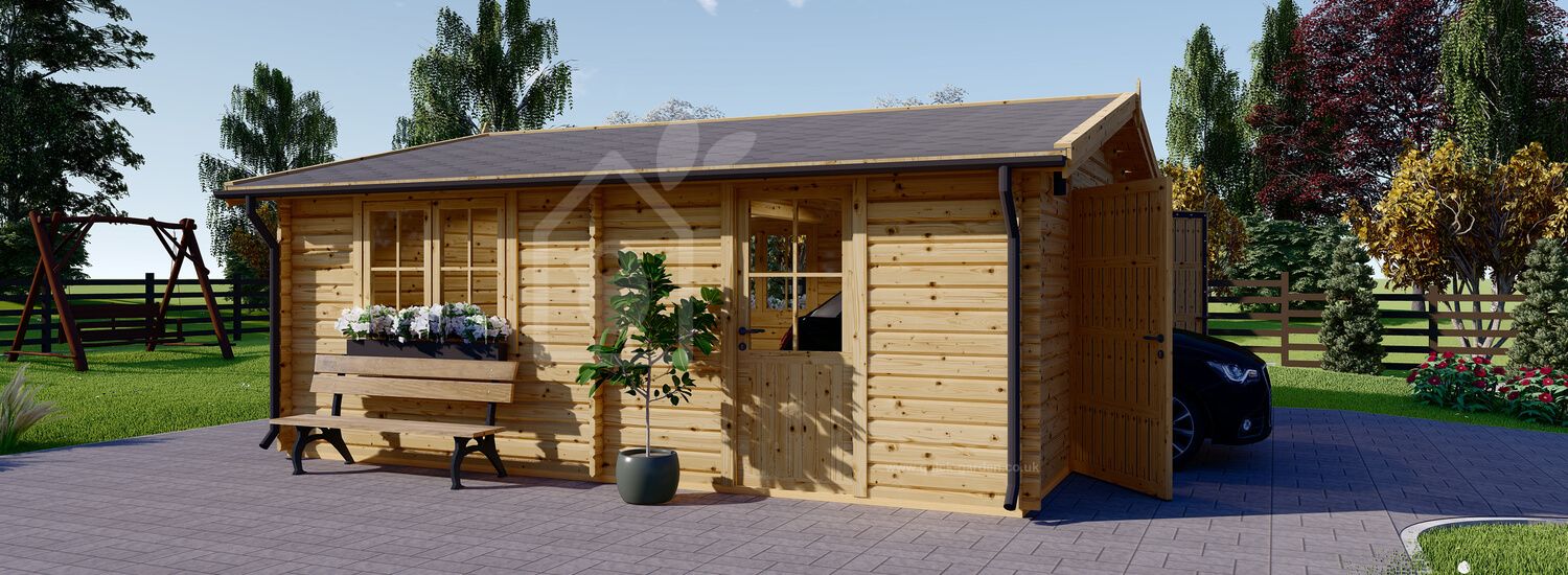 Single Wooden Garage 5m x 6m (16x20 ft) 44 mm