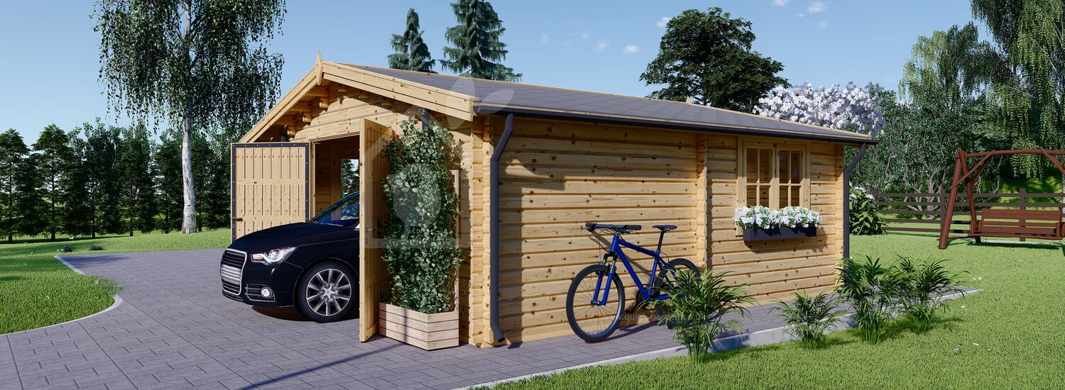 Single Wooden Garage 5m x 6m (16x20 ft) 44 mm