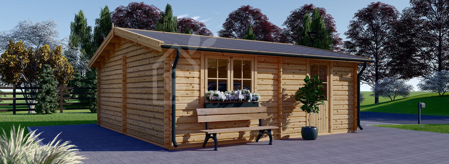 Single Wooden Garage 5m x 6m (16x20 ft) 44 mm