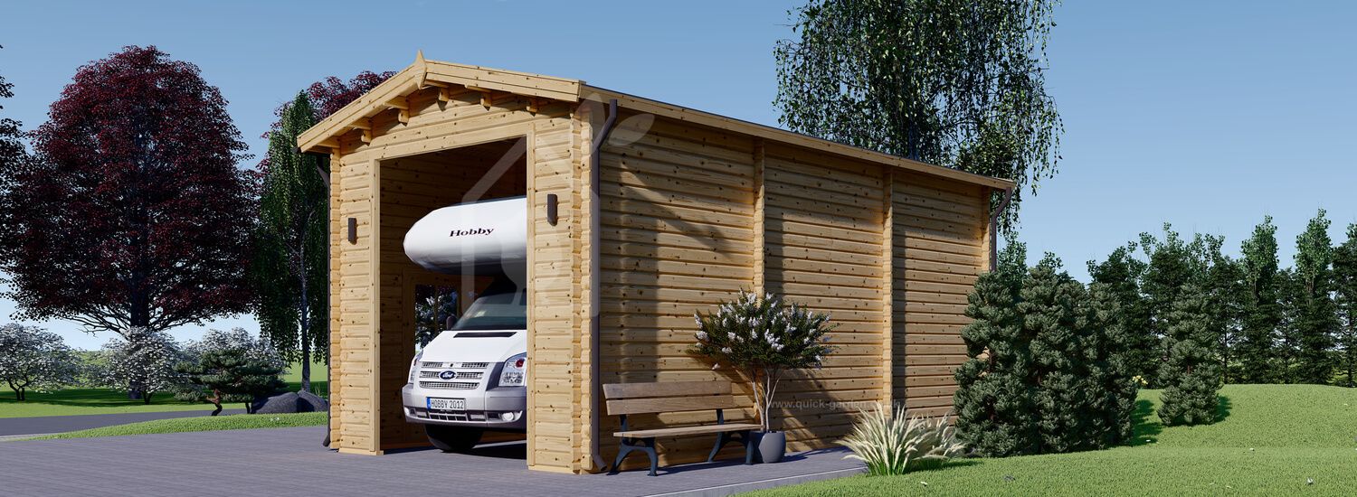 Wooden Garage for Camping Car 4m x 8m (13x26 ft) 44 mm