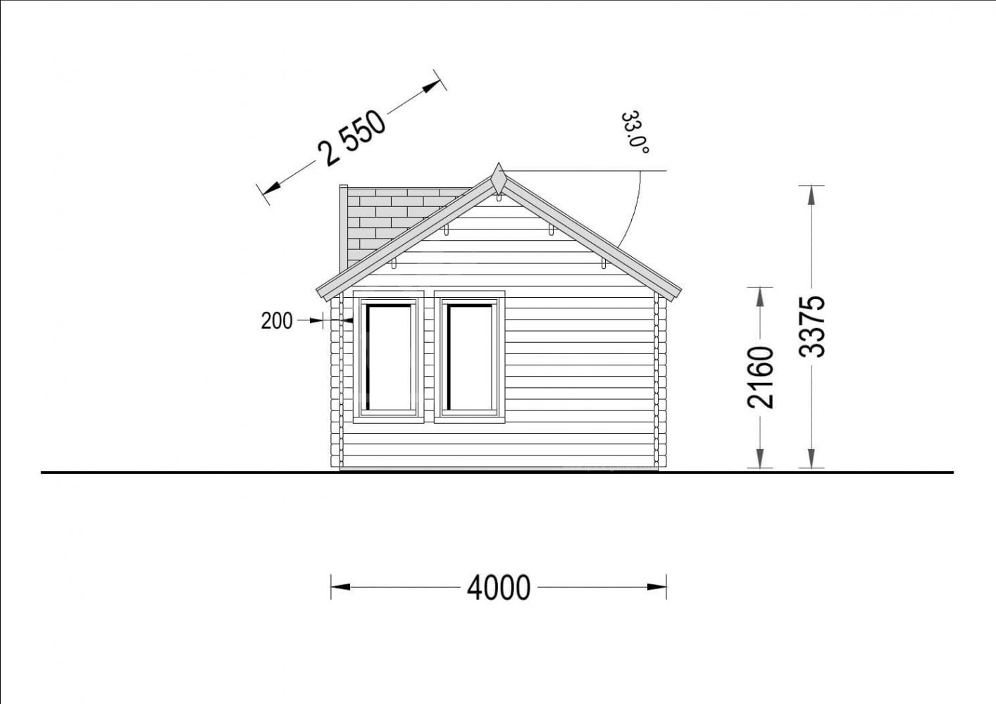 Garden Room CLOCKHOUSE (44 mm), 5.5x4 m (18'x13'), 22 m²