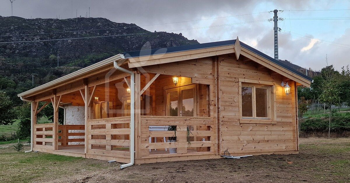 Log Cabin AMELIA (44+44 mm + Insulation), 9x6 m (30'x20'), 32 m² With ...