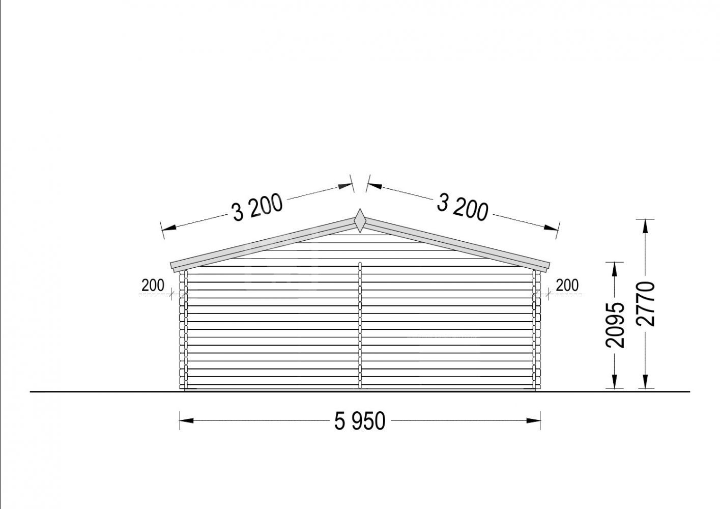 Single Wooden Garage 6m x 6m (20x20 ft) 44 mm