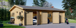 Triple Wooden Garage TRIO (44 mm), 9x6 m (30'x20')