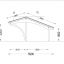 Double Wooden Carport CORA DUO 5.9m x 5.9m (19x19 ft)